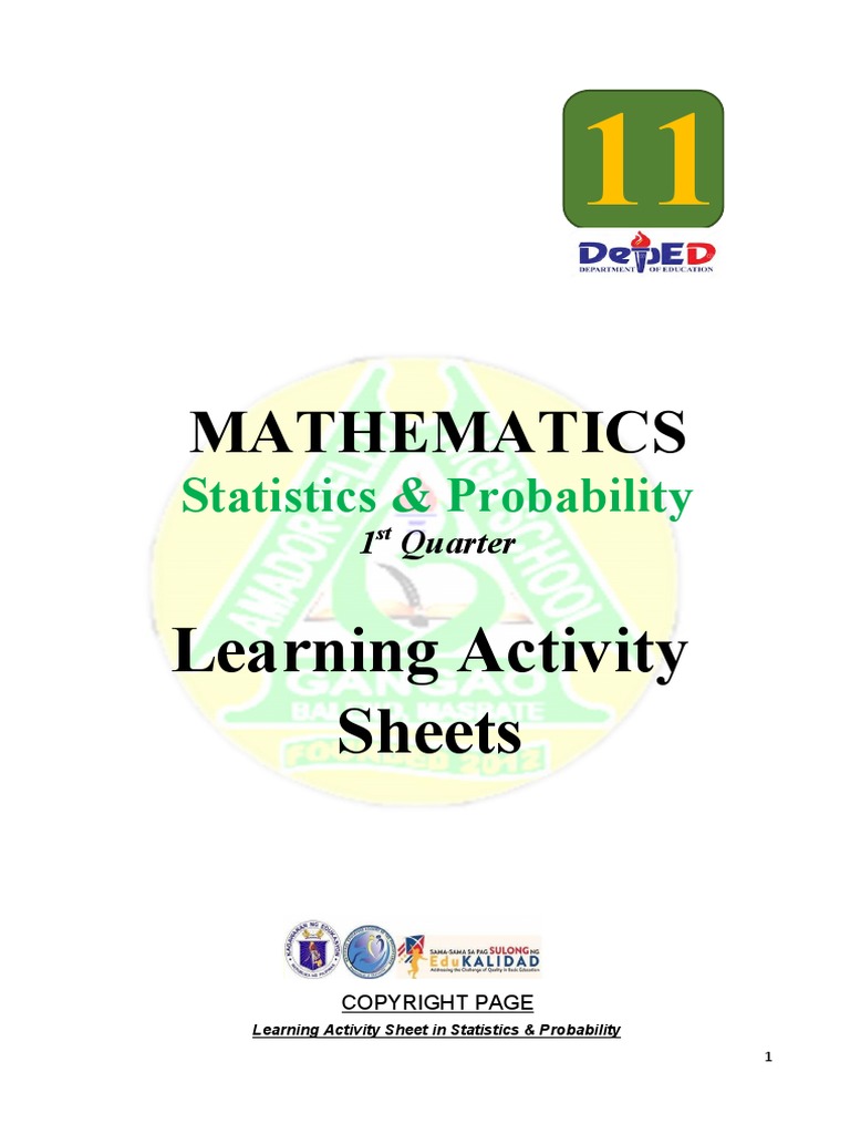 Statistics & Probability LAS 1 | PDF | Random Variable | Probability ...