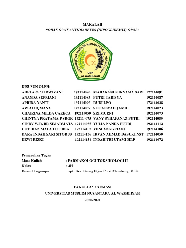 Obat Obat Antidiabetes Hipoglikemik Oral Pdf