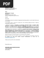 Letter of Intent For TEACHER 1 SENIOR HIGH SCHOOL APPLICANT | PDF | Behavior Modification ...