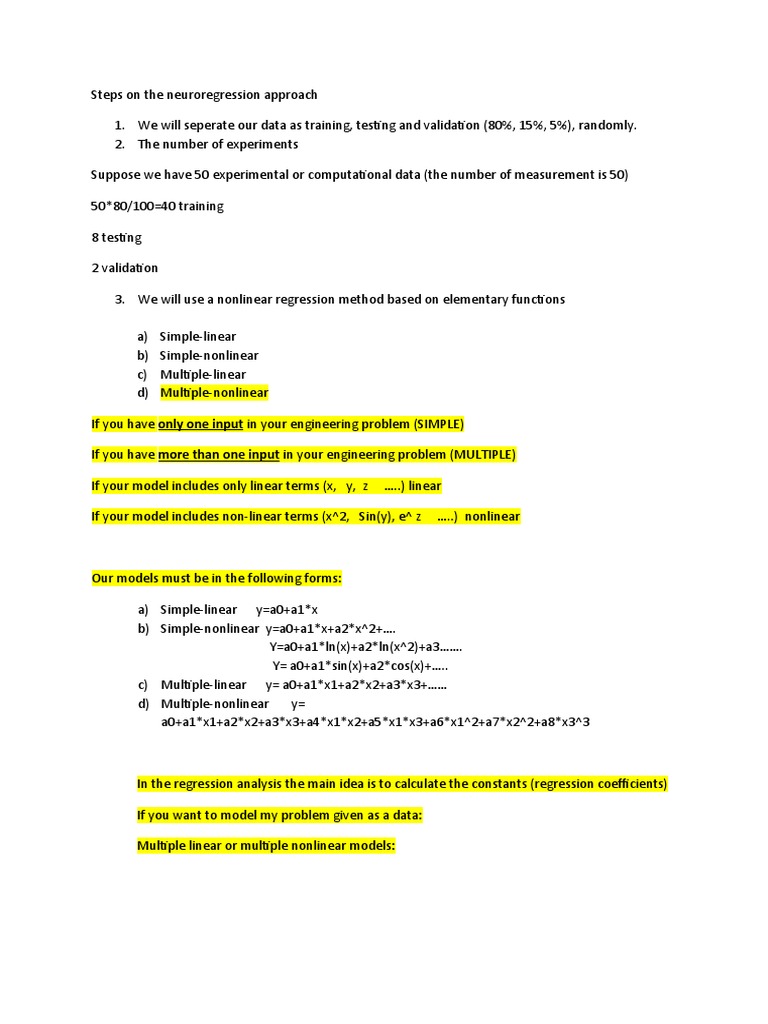 (Opt) Steps On The Neuroregression Approach | PDF