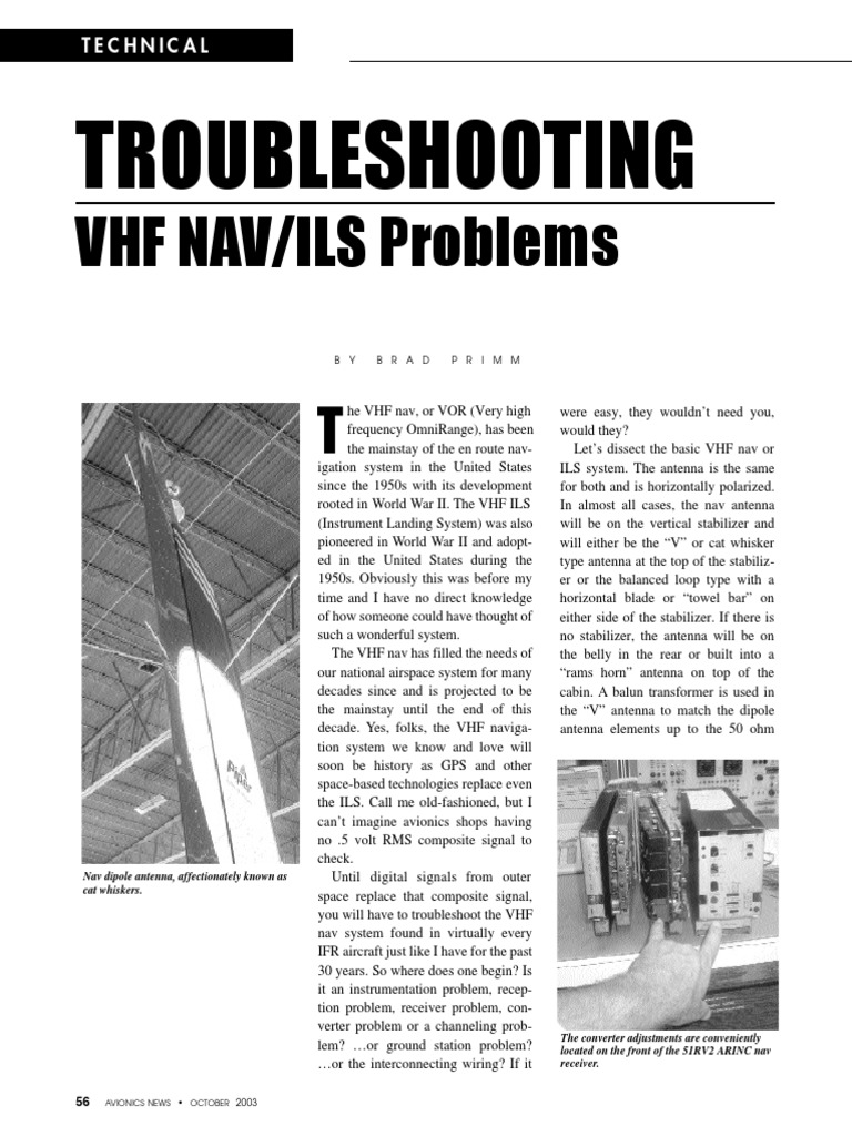 VHF NAV/ILS Problems: Troubleshooting | PDF | Antenna (Radio ...