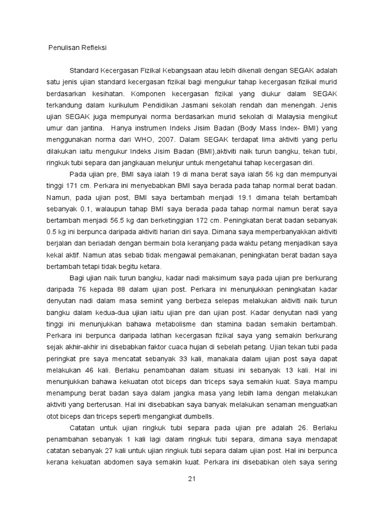 Penulisan Refleksi | PDF