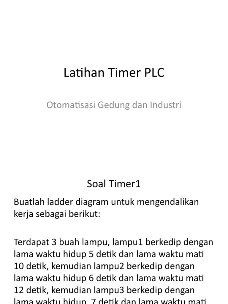 Timer PLC: Diagram Ladder Lampu Berkedip | PDF