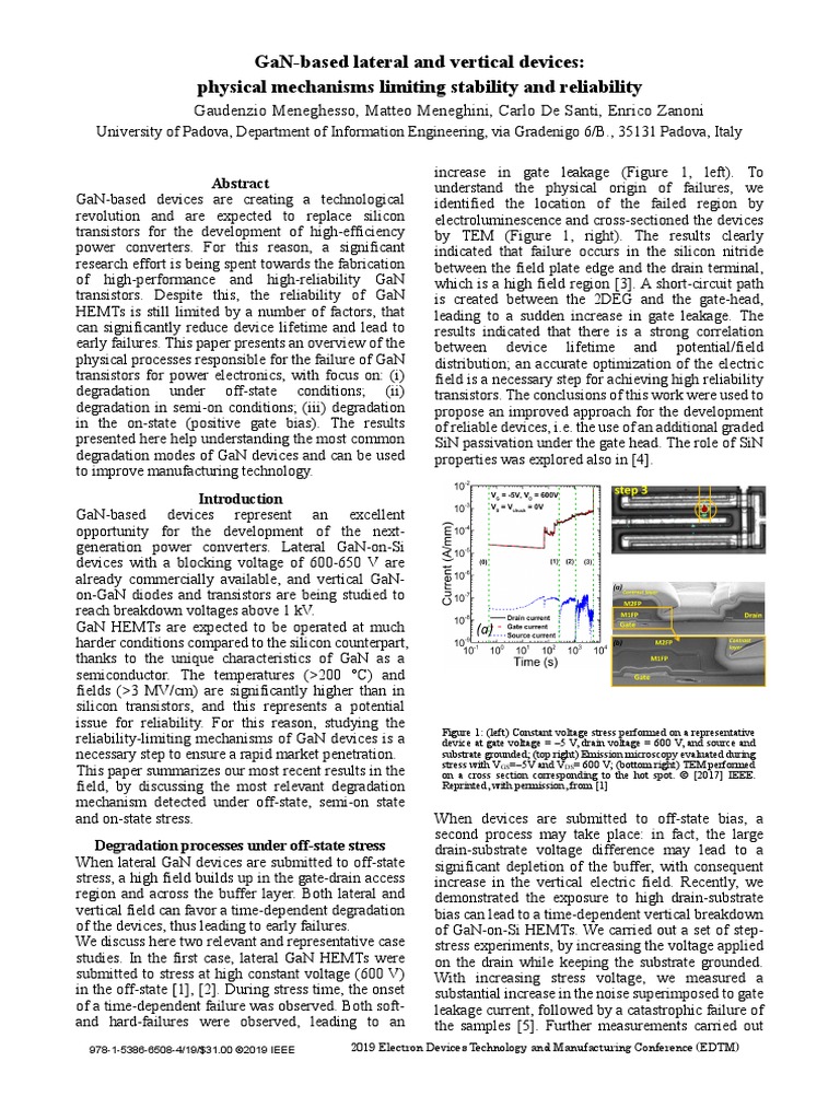 Gan-Based Lateral and Vertical Devices: Physical Mechanisms Limiting ...