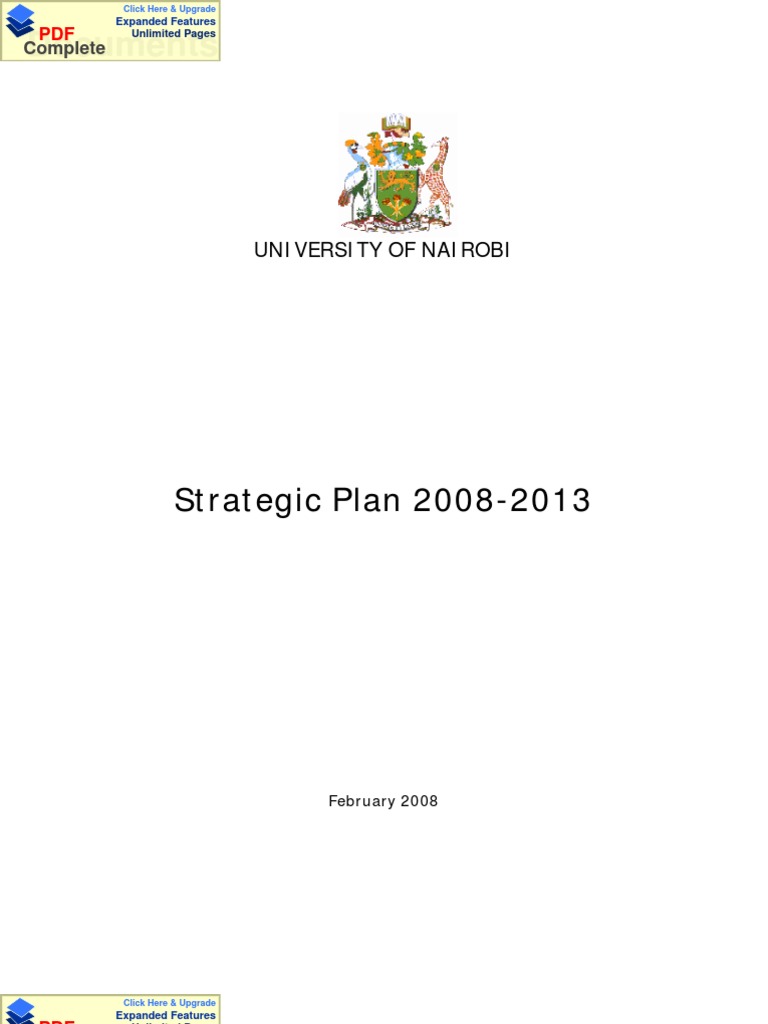 University of Nairobi Strategic Plan 2008-2013 | PDF | Strategic ...
