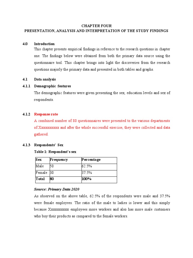 Chapter Four Presentation, Analysis and Interpretation of The Study ...