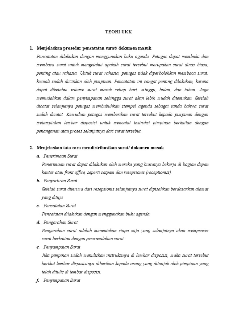UKK Teori (Pemateri) | PDF