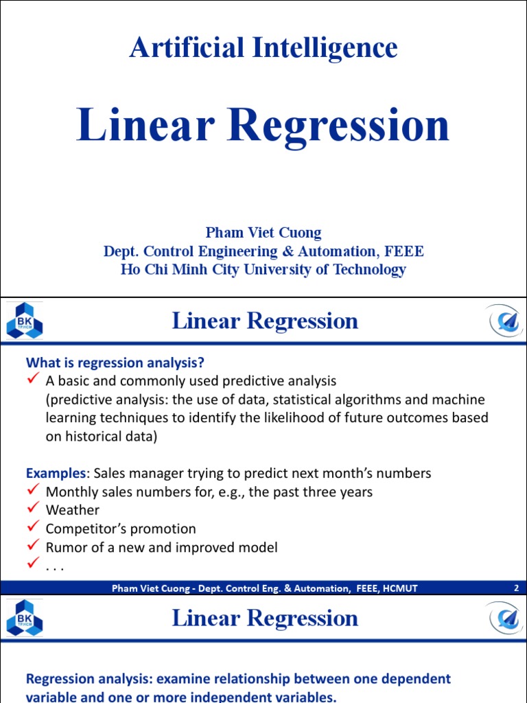 Video 2 - AI - Linear Regression | PDF | Predictive Analytics | Dependent And Independent Variables