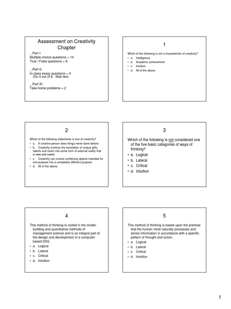 Creativity Assessment Guide | PDF | Creativity | Thought