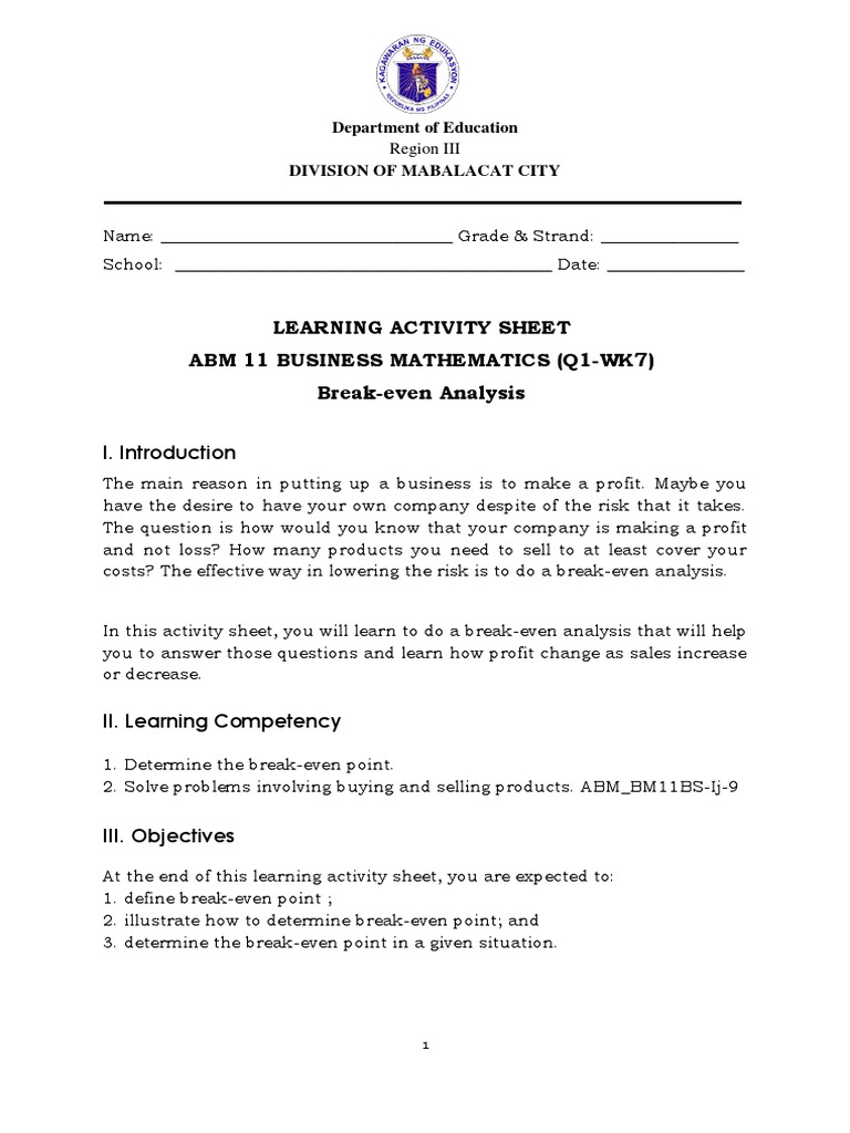 ABM11 Business Mathematics Q1 W7 | PDF
