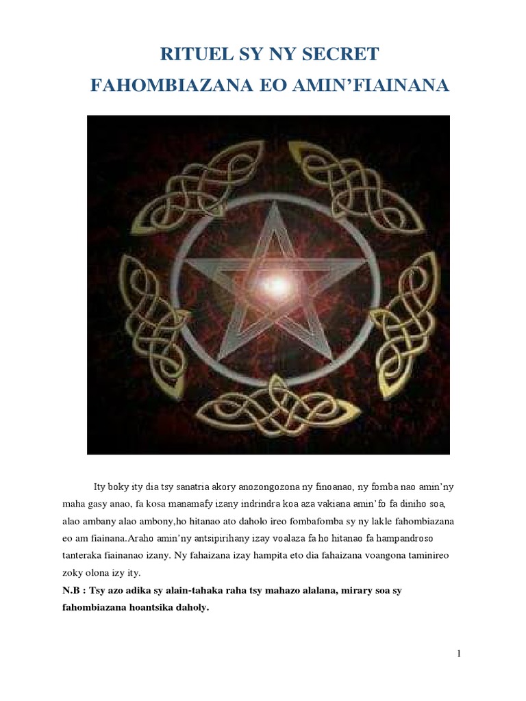 Boky Rituel Sy Secret Fahombiazana | PDF | Business