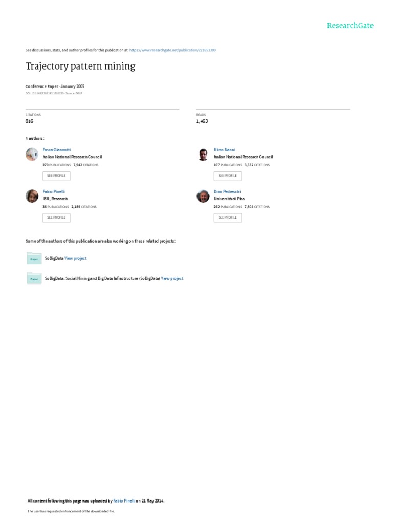 Trajectory Pattern Mining | PDF | Sequence | Algorithms