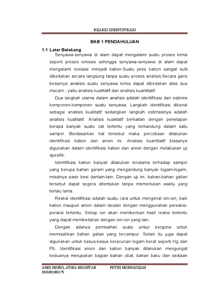 Reaksi Identifikasi | PDF