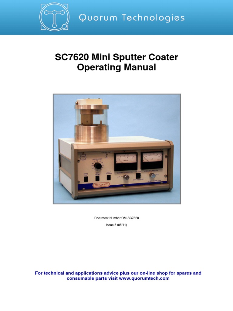 SC7620 Mini Sputter Coater Operating Manual: For Technical and ...
