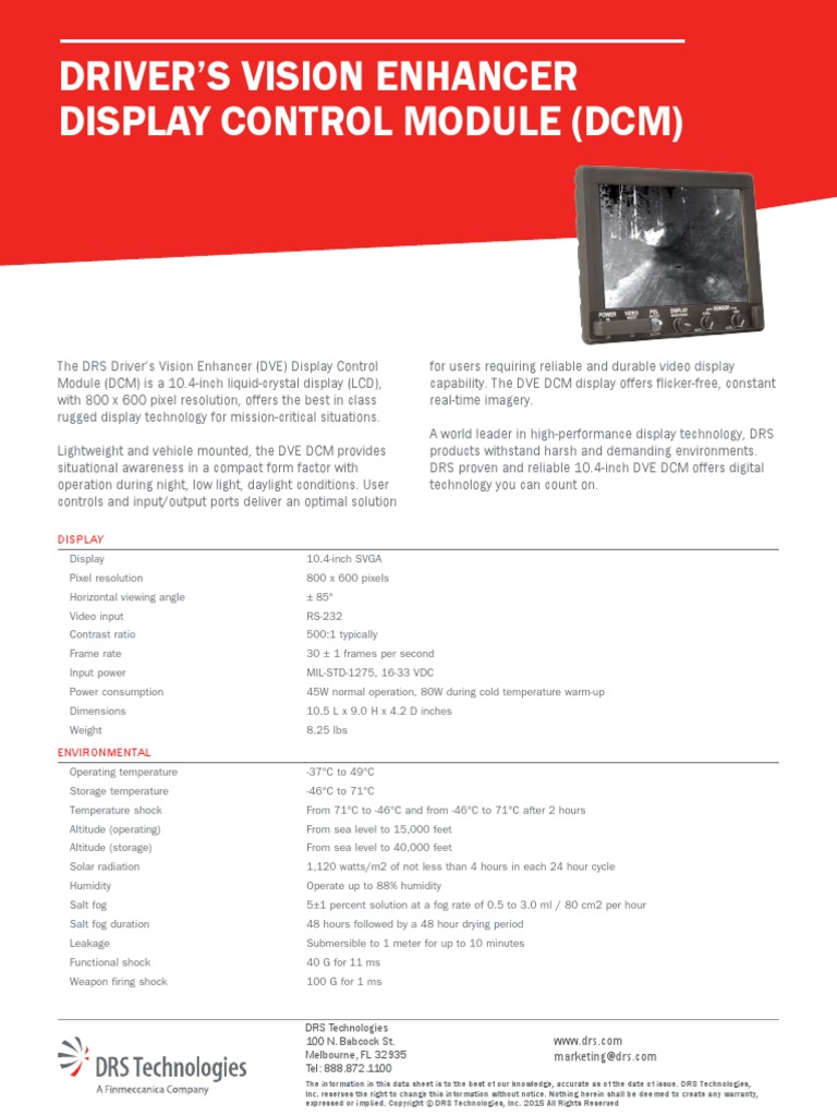 Dve DCM Datasheet | PDF | Display Resolution | Liquid Crystal Display