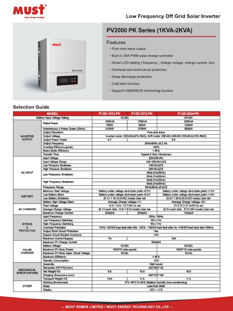 PV2000 PK | PDF | Power Inverter | Energy Technology