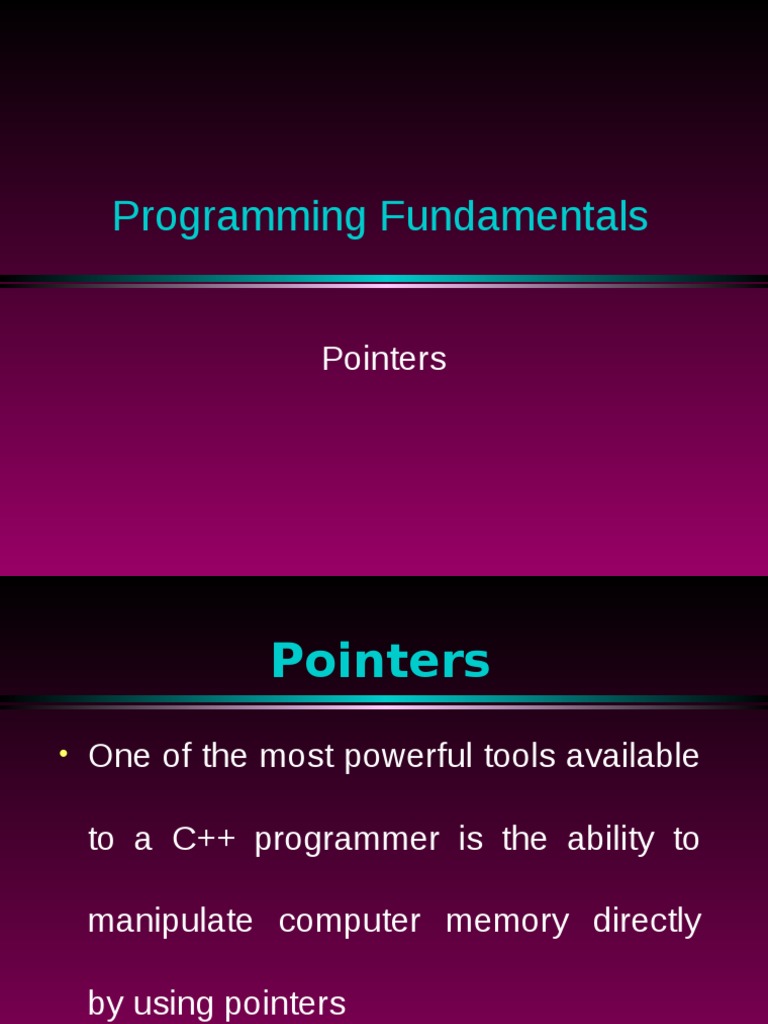 Pointers Pf Pdf Pointer Computer Programming Integer Computer