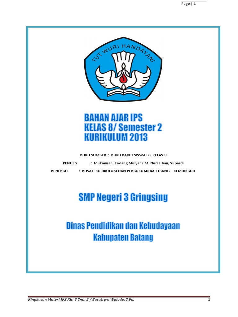 Ringkasan Materi IPS Kelas 8 | PDF