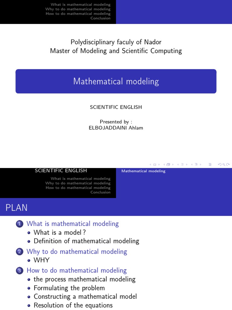 Mathematical Modeling: Polydisciplinary Faculy of Nador Master of ...