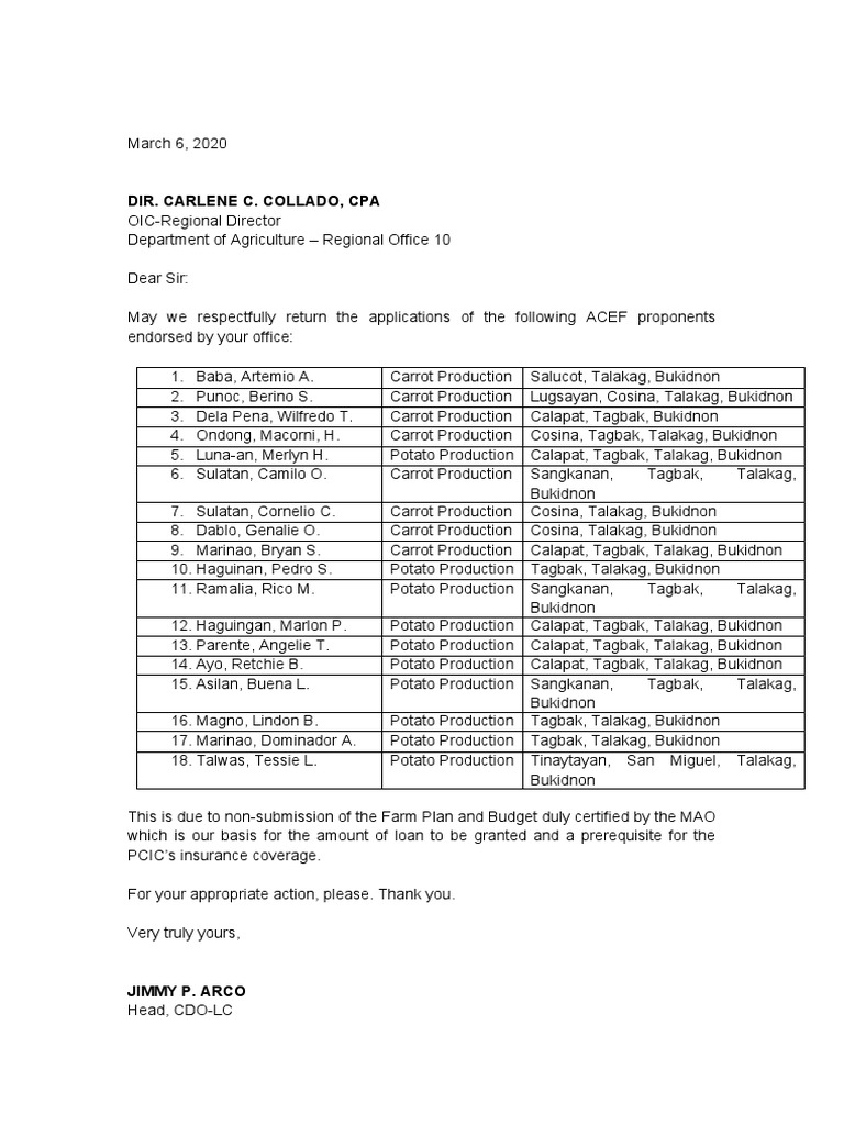 Return Letter To DA | PDF