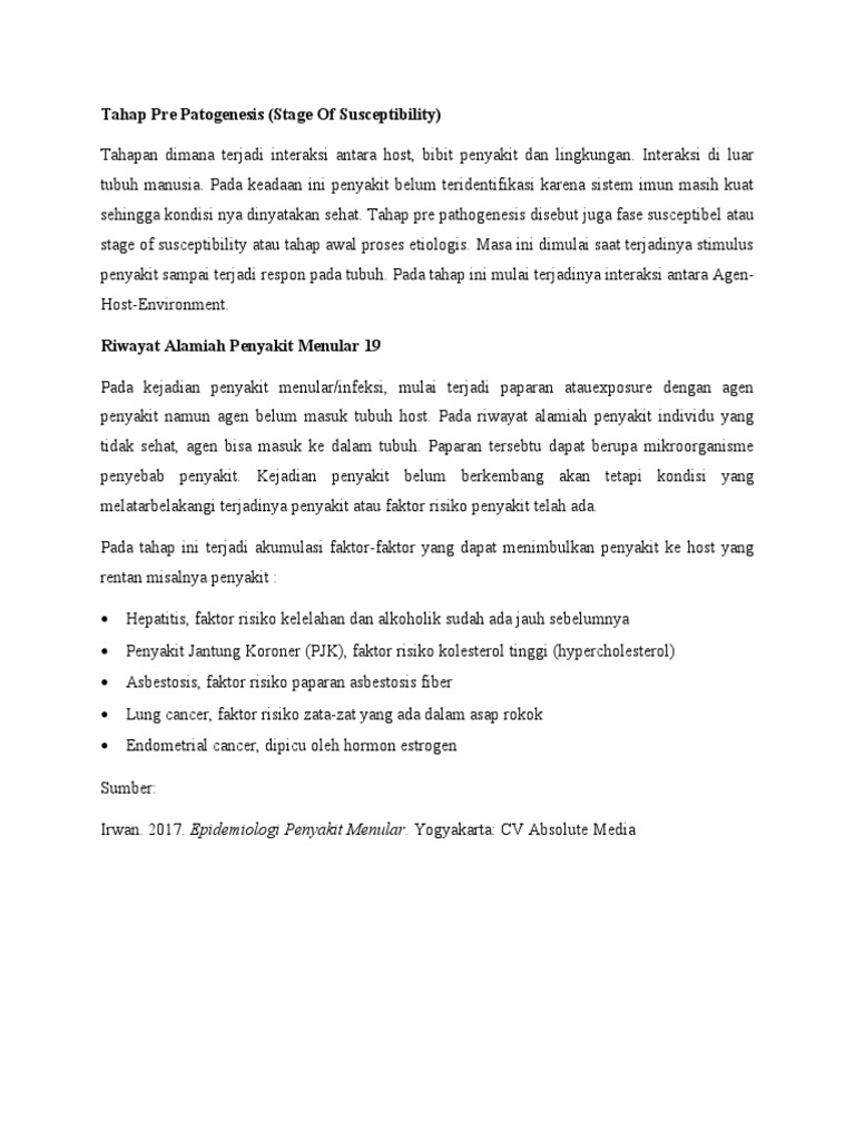 Tahap Pre Patogenesis | PDF