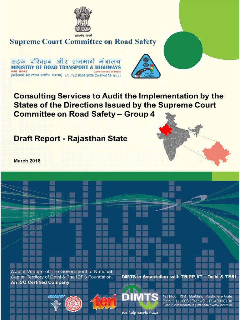 MoRTH RSA Draft Final Report Group4 Rajasthan | PDF | Road Traffic Safety | Road