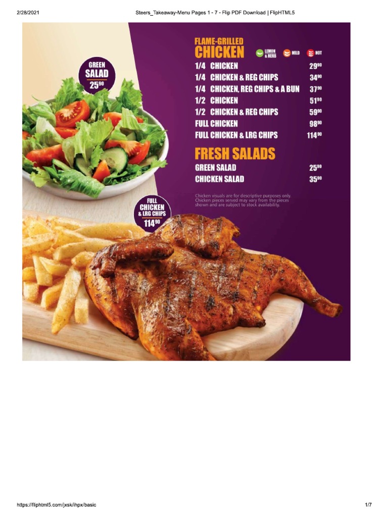 Steers Menus | PDF