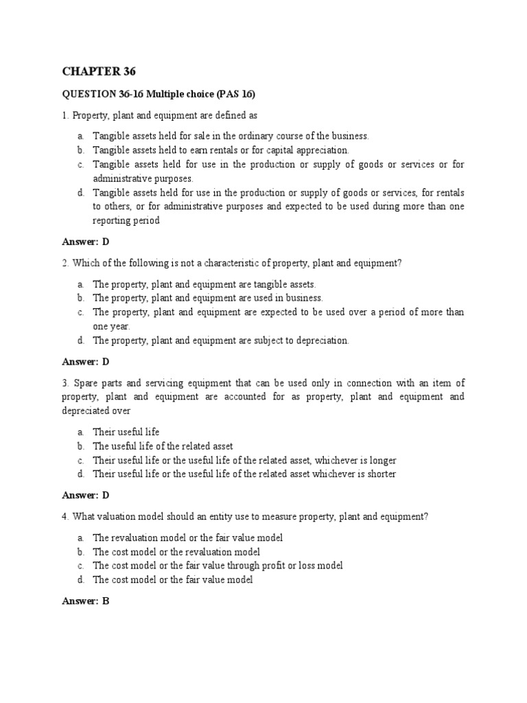 TFA - Chapter 36 - Property, Plant and Equipment | PDF | Fixed Asset | Fair Value