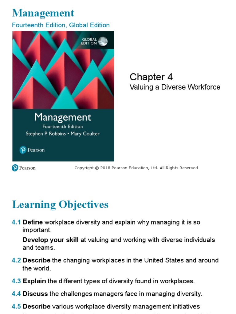Management Robbins 14e-Ge C04 Slides | PDF | Diversity (Business) | Discrimination