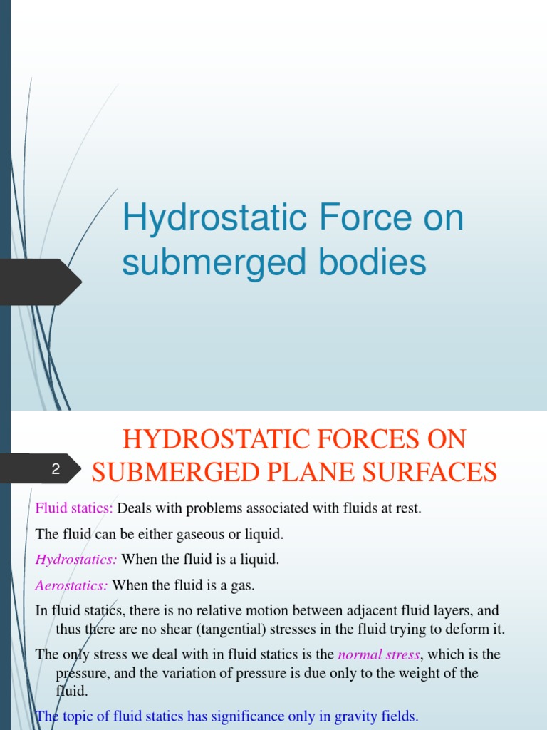 Lecture-4-Hydrostatic Force On Submerged Bodies | PDF | Pressure ...
