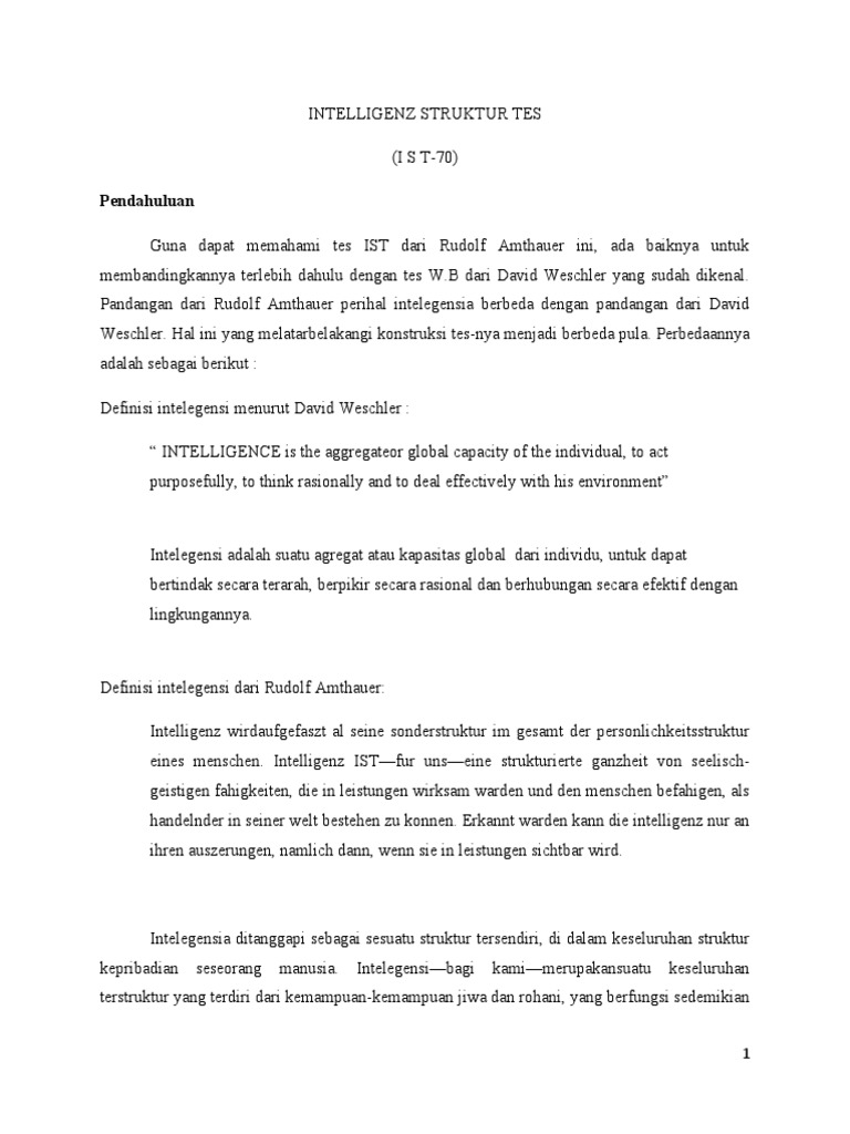 Interpretasi IST | PDF