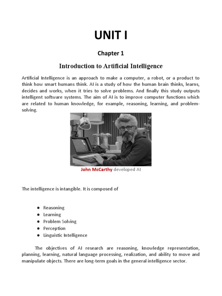 Module1 CourseMaterials | PDF | Artificial Intelligence | Intelligence (AI) & Semantics