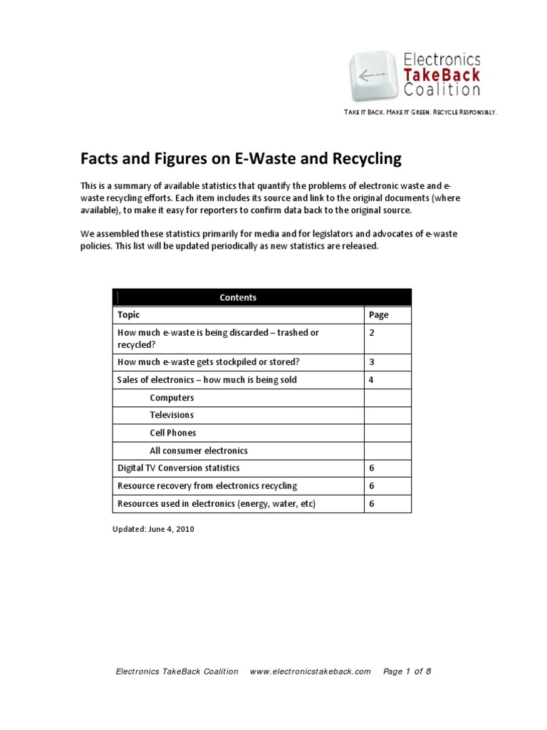E-Waste Statistics and Recycling Insights | PDF