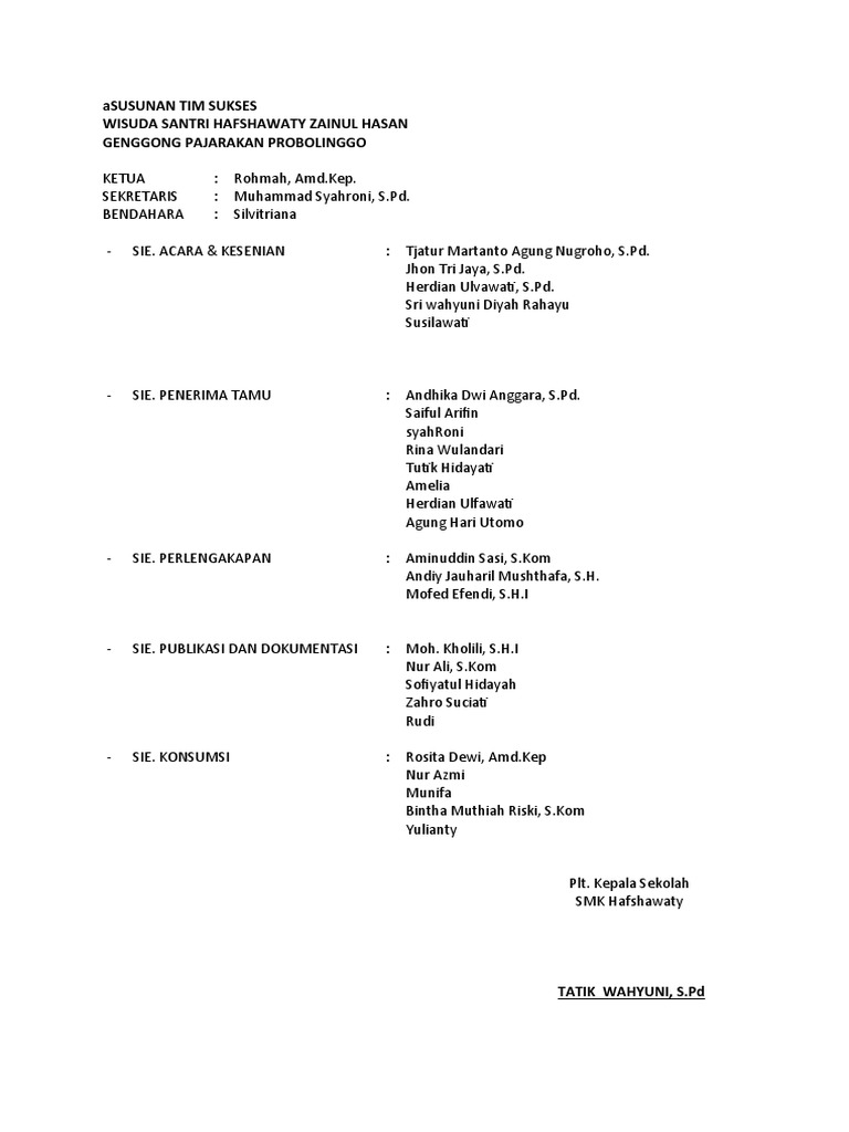 Susunan Tim Sukses | PDF