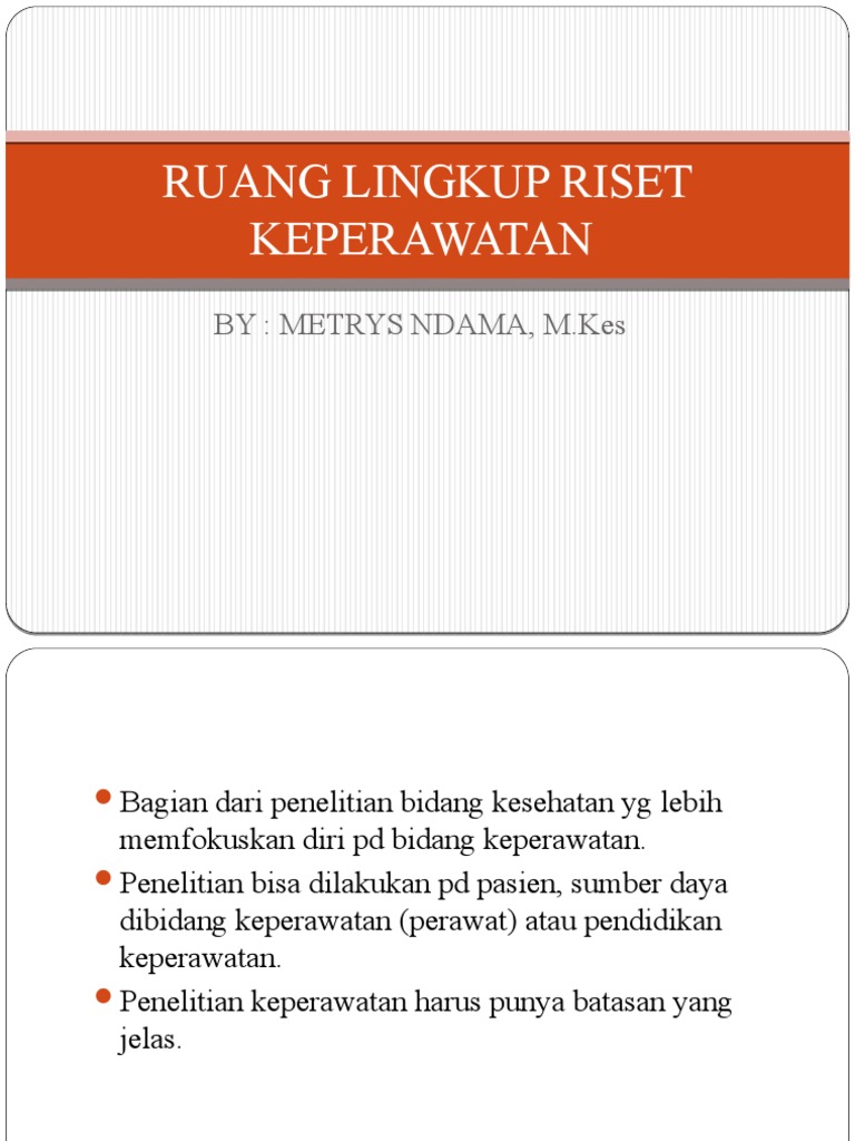 Ruang Lingkup Riset Keperawatan | PDF