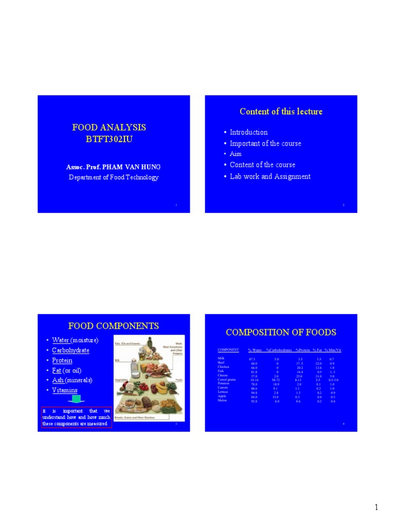 Lecture 1 Intro To Food Analysis | PDF | Spectroscopy | Polyphenol