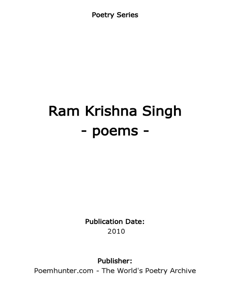 Ram Krishna Singh: Poetry Collection | PDF