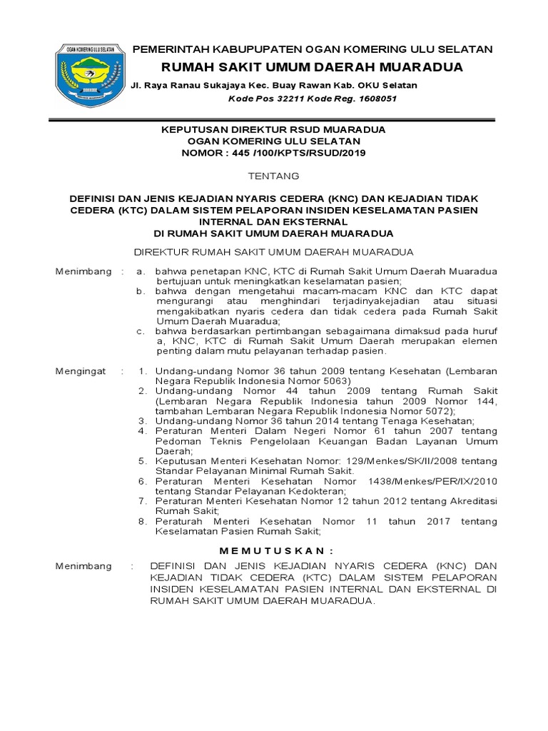 PMKP 9.3, SK Definisi Dan Jenis KNC Dan KTC Dalam Sistem Pelaporan ...