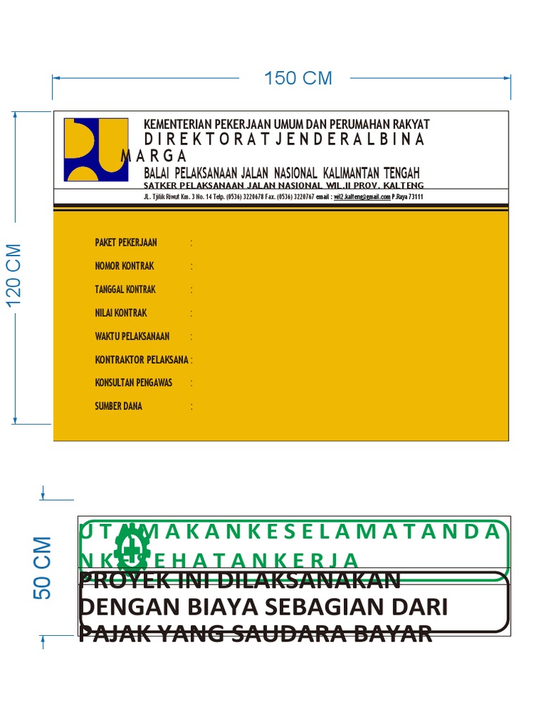 Contoh Papan Proyek Konstruksi PUPR | PDF