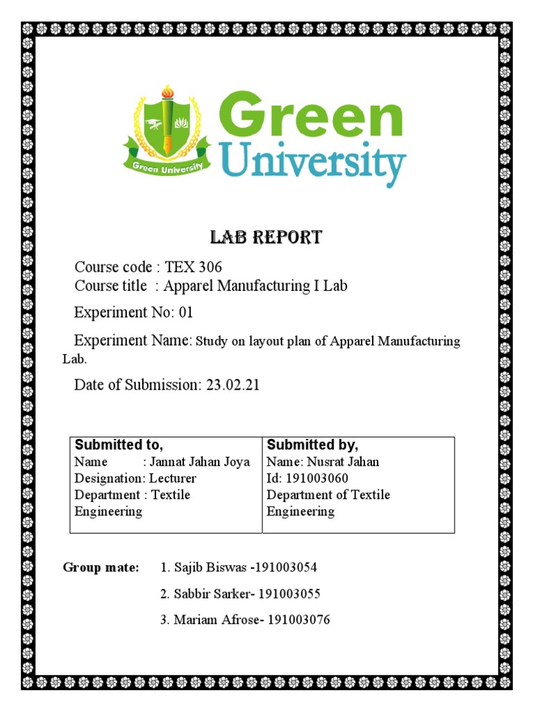 Lab Report | PDF | Sewing Machine | Knife