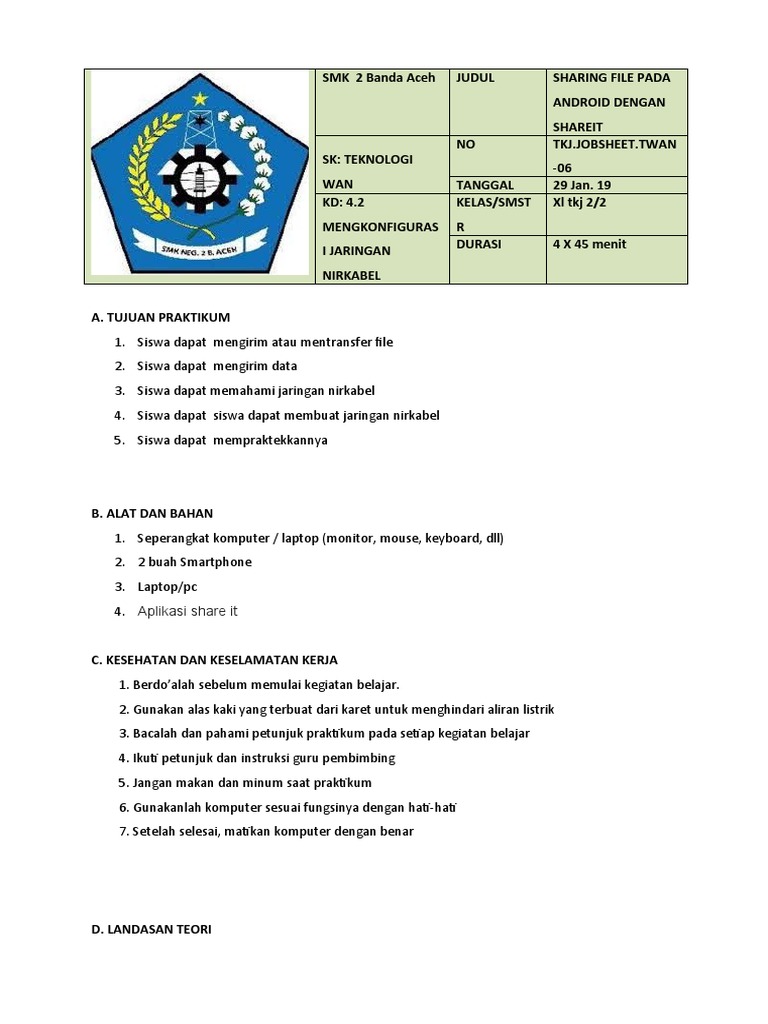 06-SHARING FILE PADA ANDROID DENGAN SHAREIT (Ilham Aksal) | PDF