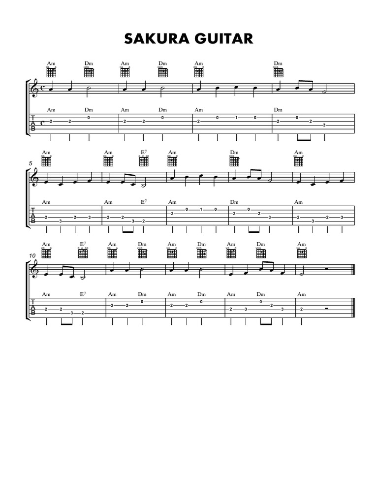 Accord et tablature de Sakura | PDF