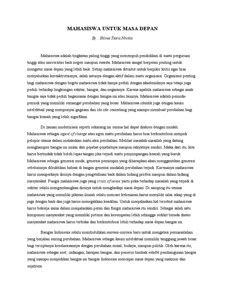 Essay Bem (Mahasiswa Untuk Masa Depan) | PDF