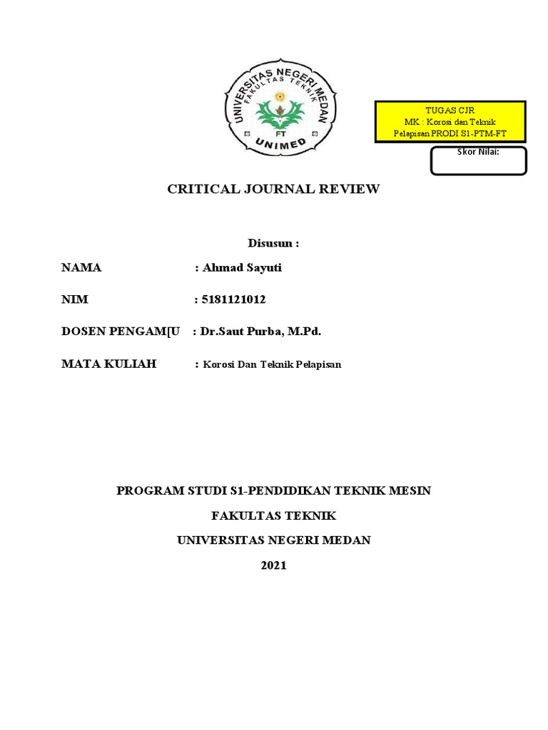 Critical Jurnal Review Korosi Ahmad Sayuti | PDF