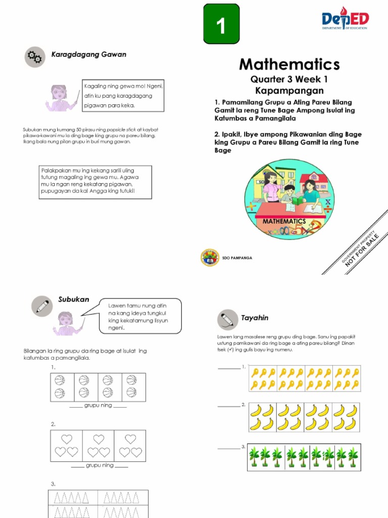 Grade 1 Math Quarter 3 Week 1 | PDF
