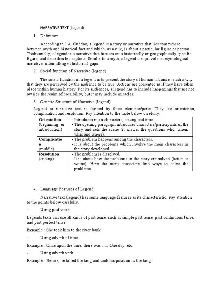 Narrative Text (Legend) | PDF | Legends | Narrative