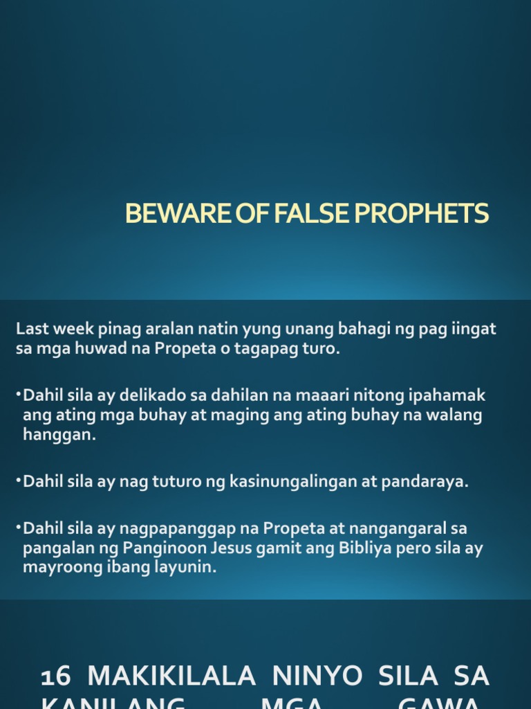 Beware of False Prophets 2 | PDF