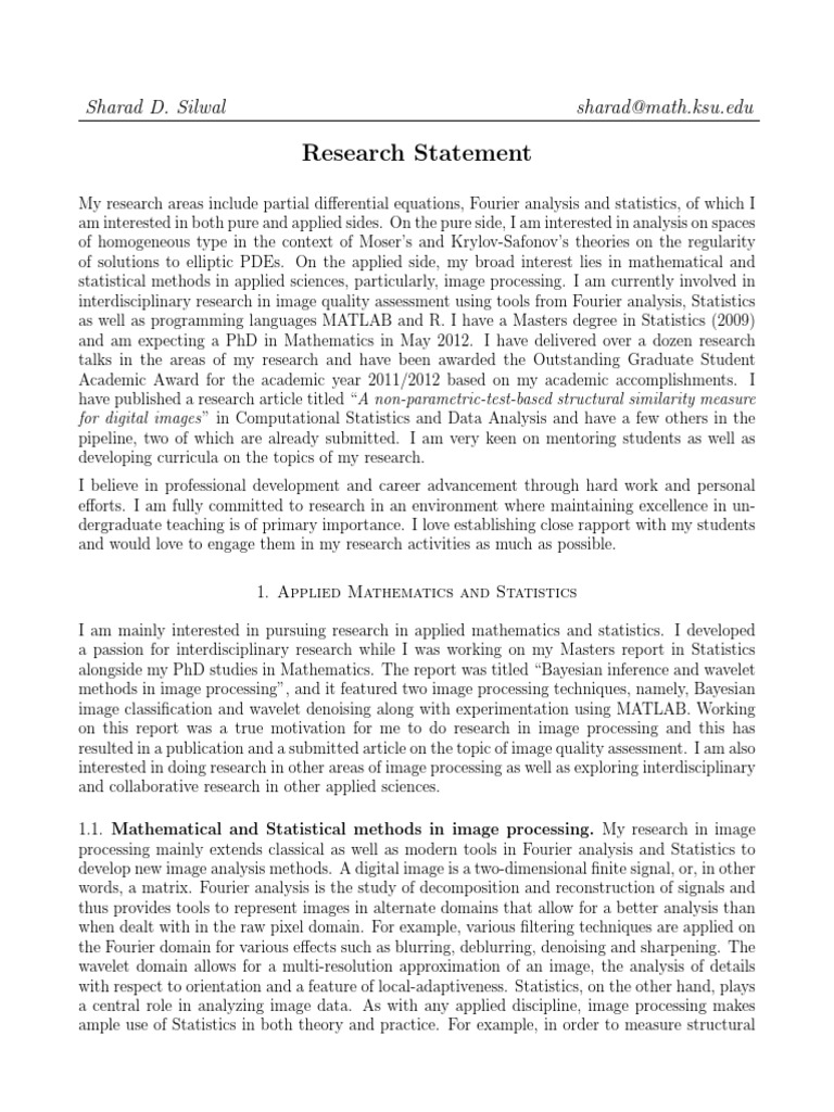 Research Statement: Sharad D. Silwal Sharad@math - Ksu.edu | Download ...
