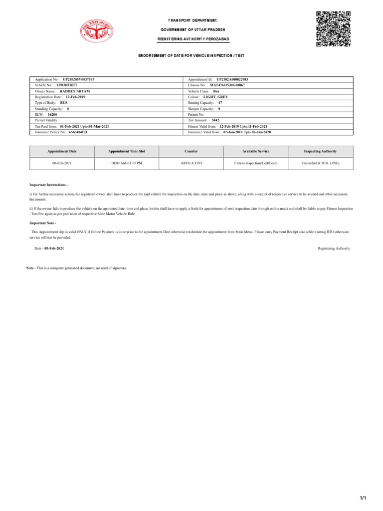 VAHAN 4.0 (Online Appointment) | PDF | Vehicles | Transport