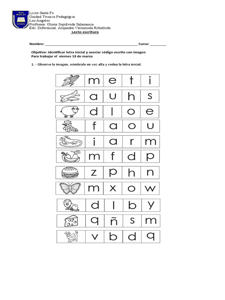 Identificar Silaba Inicial | PDF